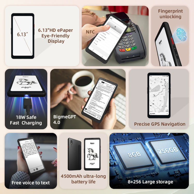 Bigme Hibreak Pro 4G/5G ePaper smartphone Black – Bigme Official Store